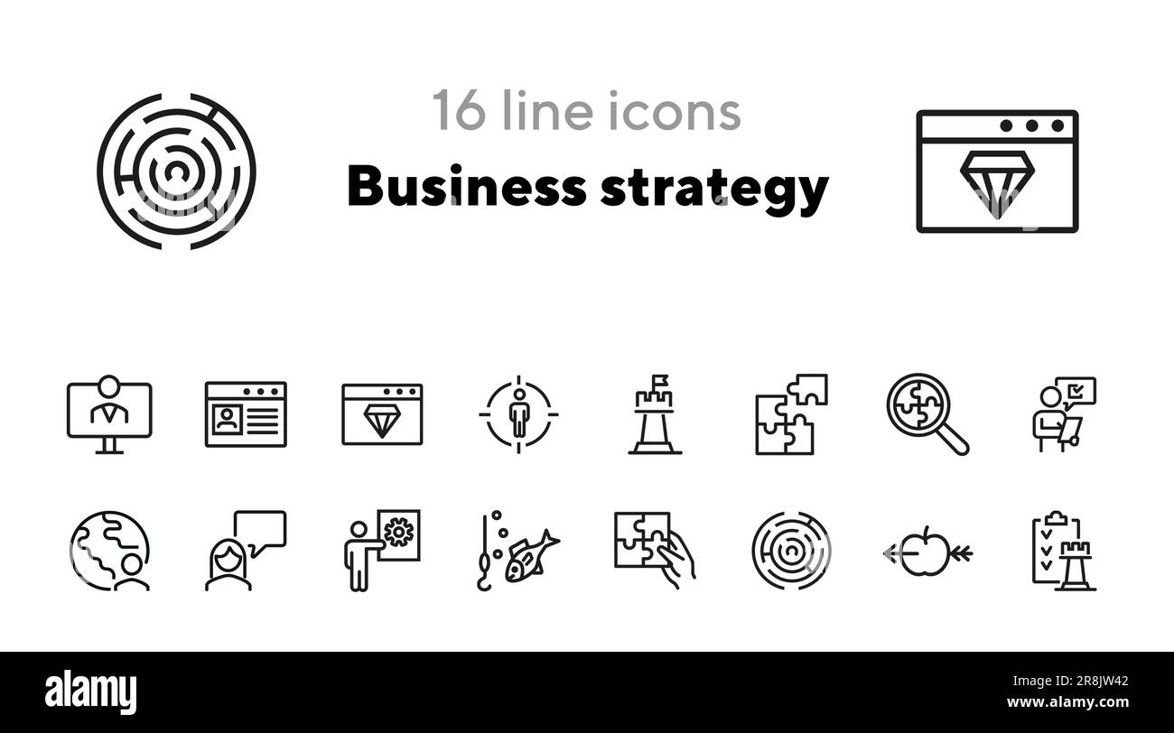 Business strategy line icon set Stock Vector Image & Art - Alamy