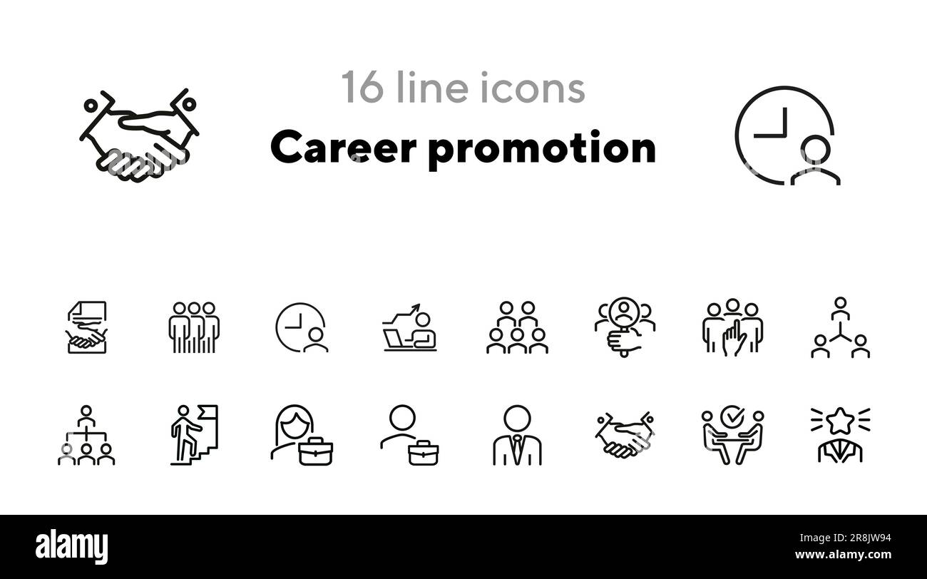 Career promotion line icon set Stock Vector Image & Art - Alamy