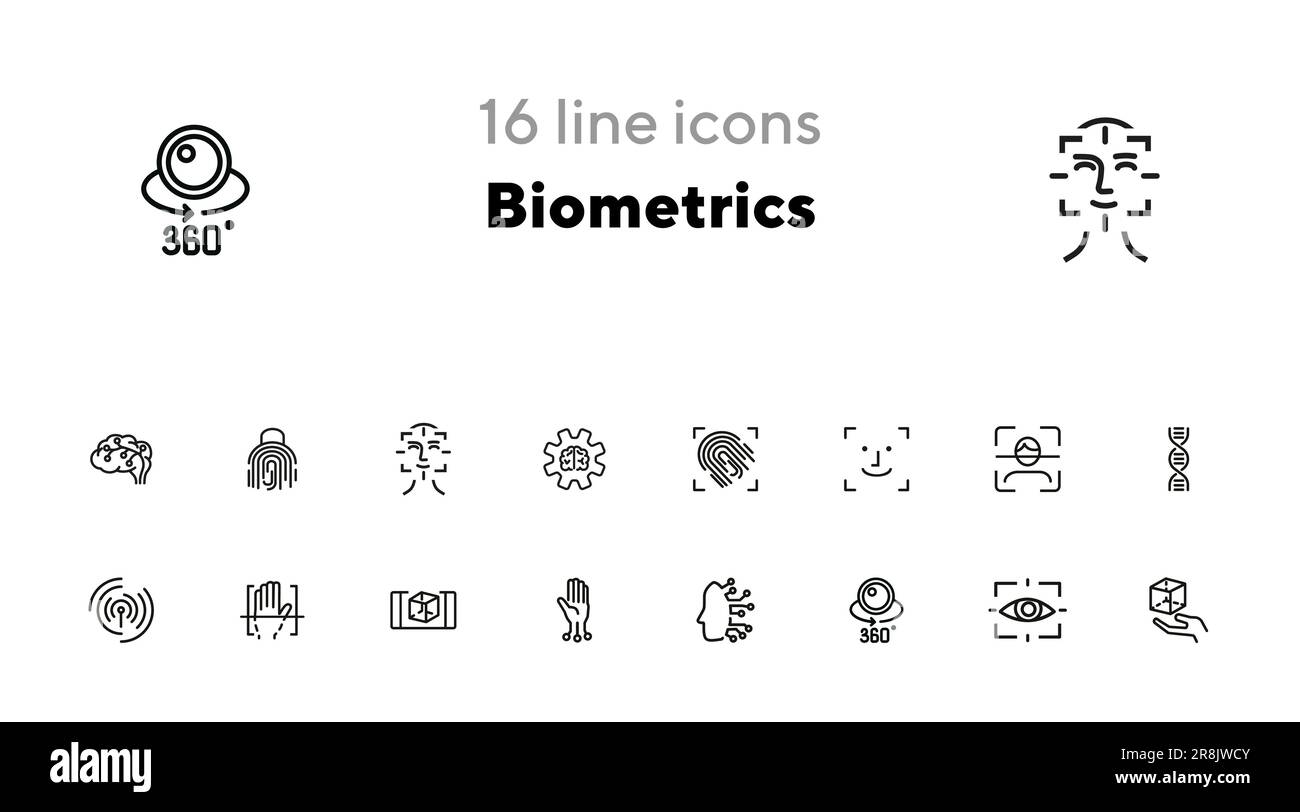 Biometrics line icon set Stock Vector Image & Art - Alamy Biometrics line icon set Stock Vector Image & Art - Alamy