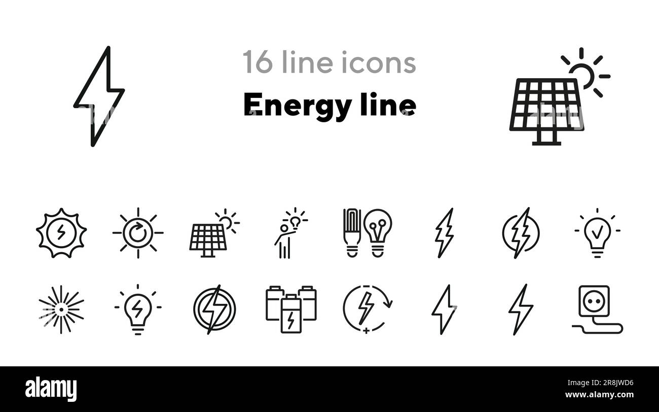 Energy line icons Stock Vector Image & Art - Alamy