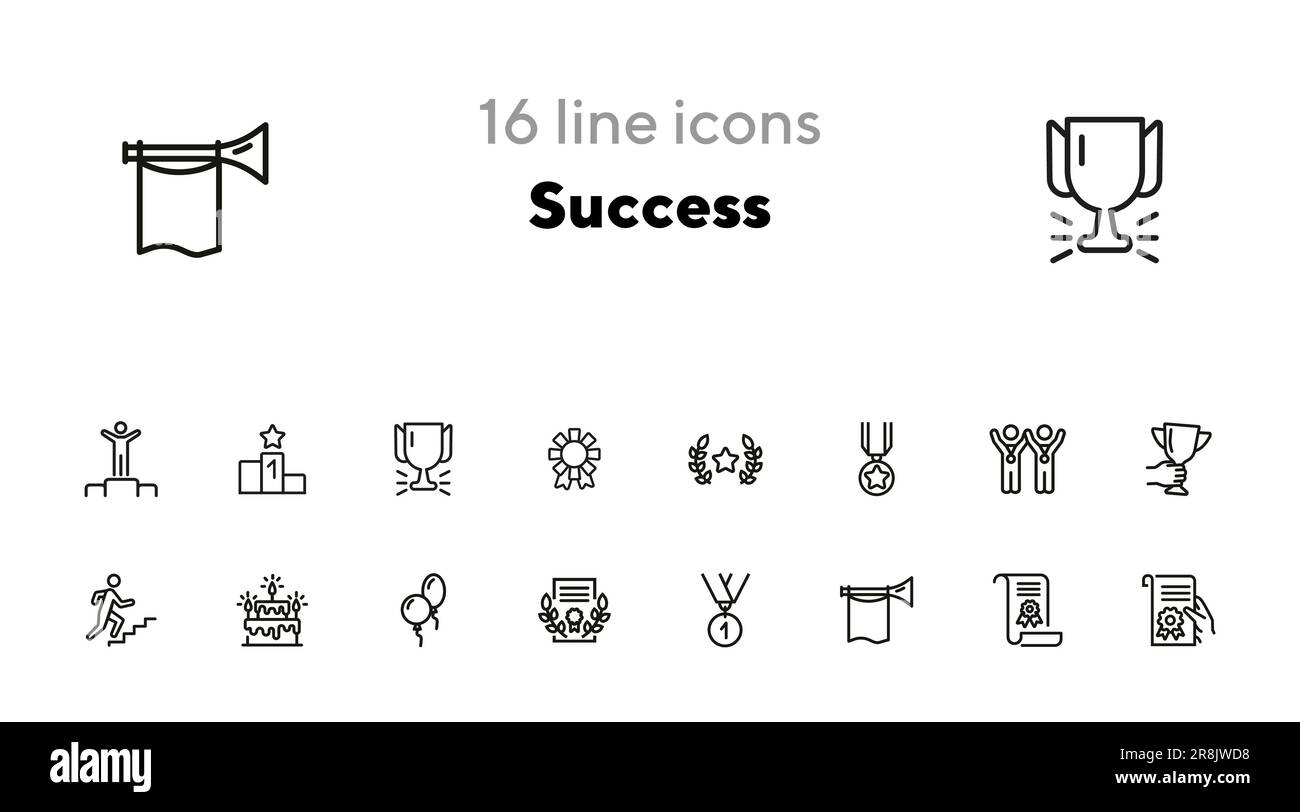 Success line icon set Stock Vector Image & Art - Alamy