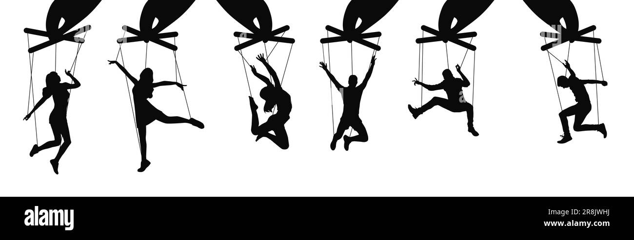 Puppeteer hand. Manipulation, puppet. The owner controls the ...