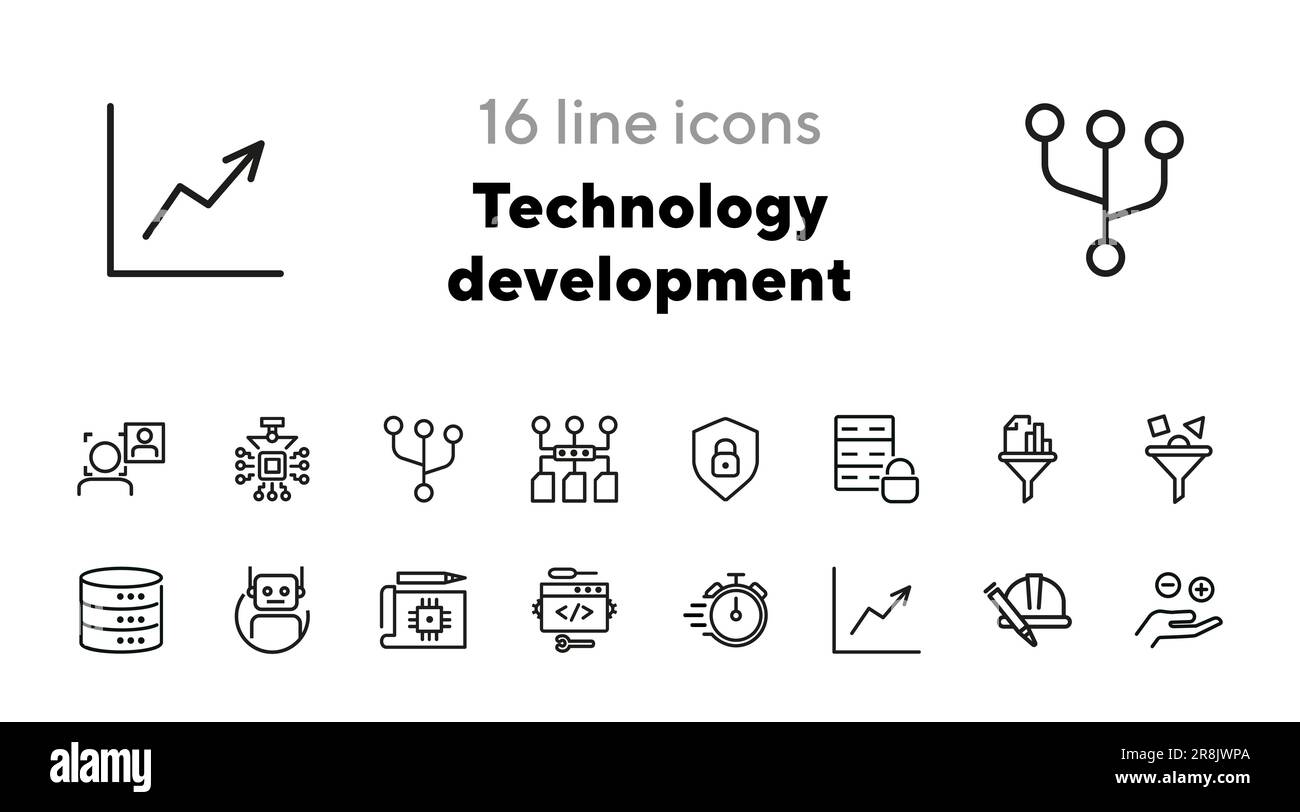 Technology Development Line Icon Set Stock Vector Image And Art Alamy