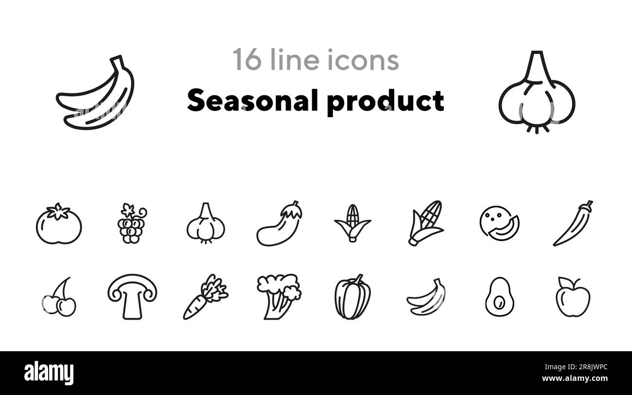 Seasonal product line icon set Stock Vector Image & Art - Alamy