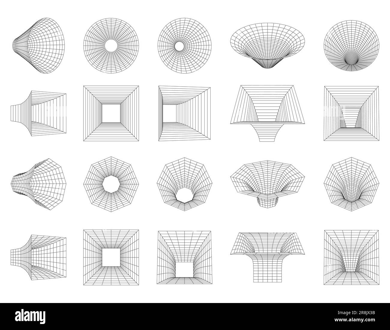 Abstract shapes grid network Cut Out Stock Images & Pictures - Alamy