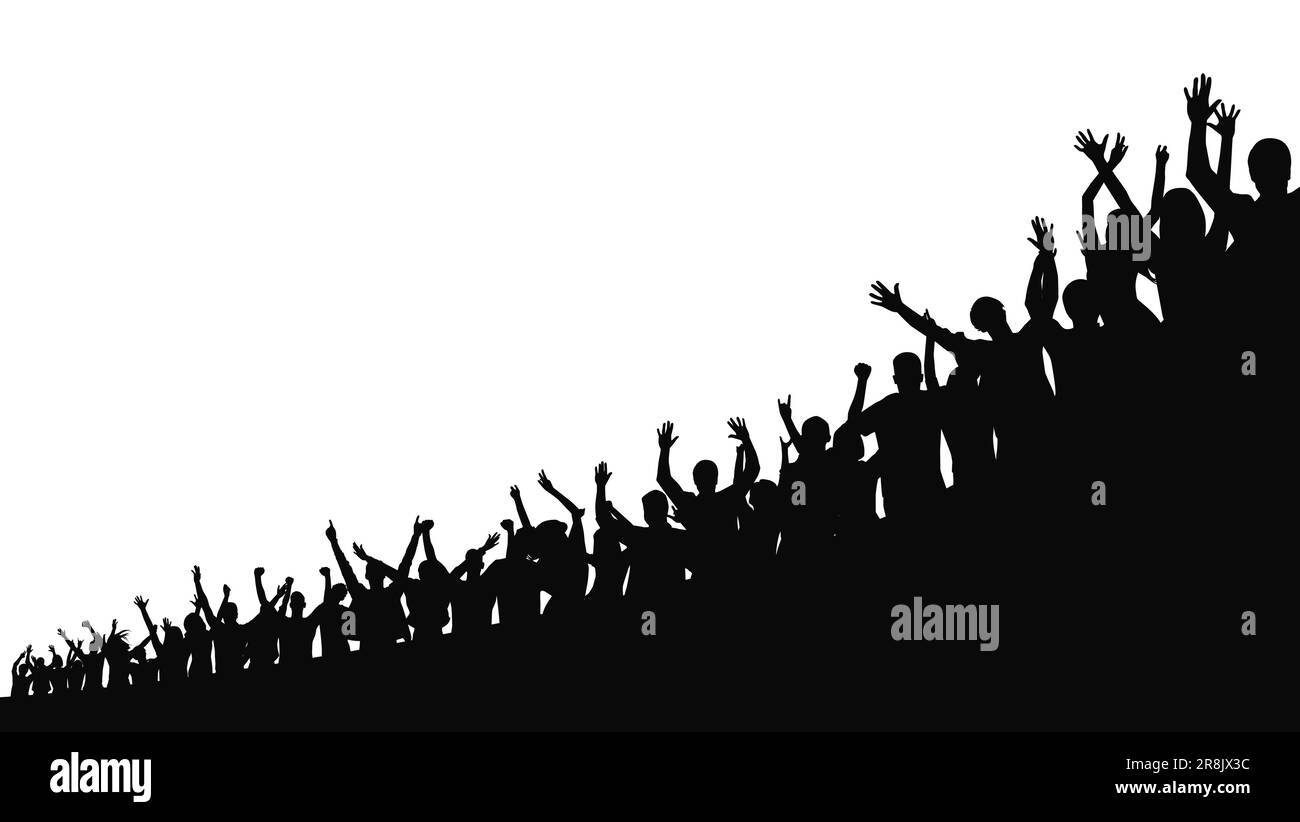 Cheering crowd at a concert.. Happy group of young people dancing at ...