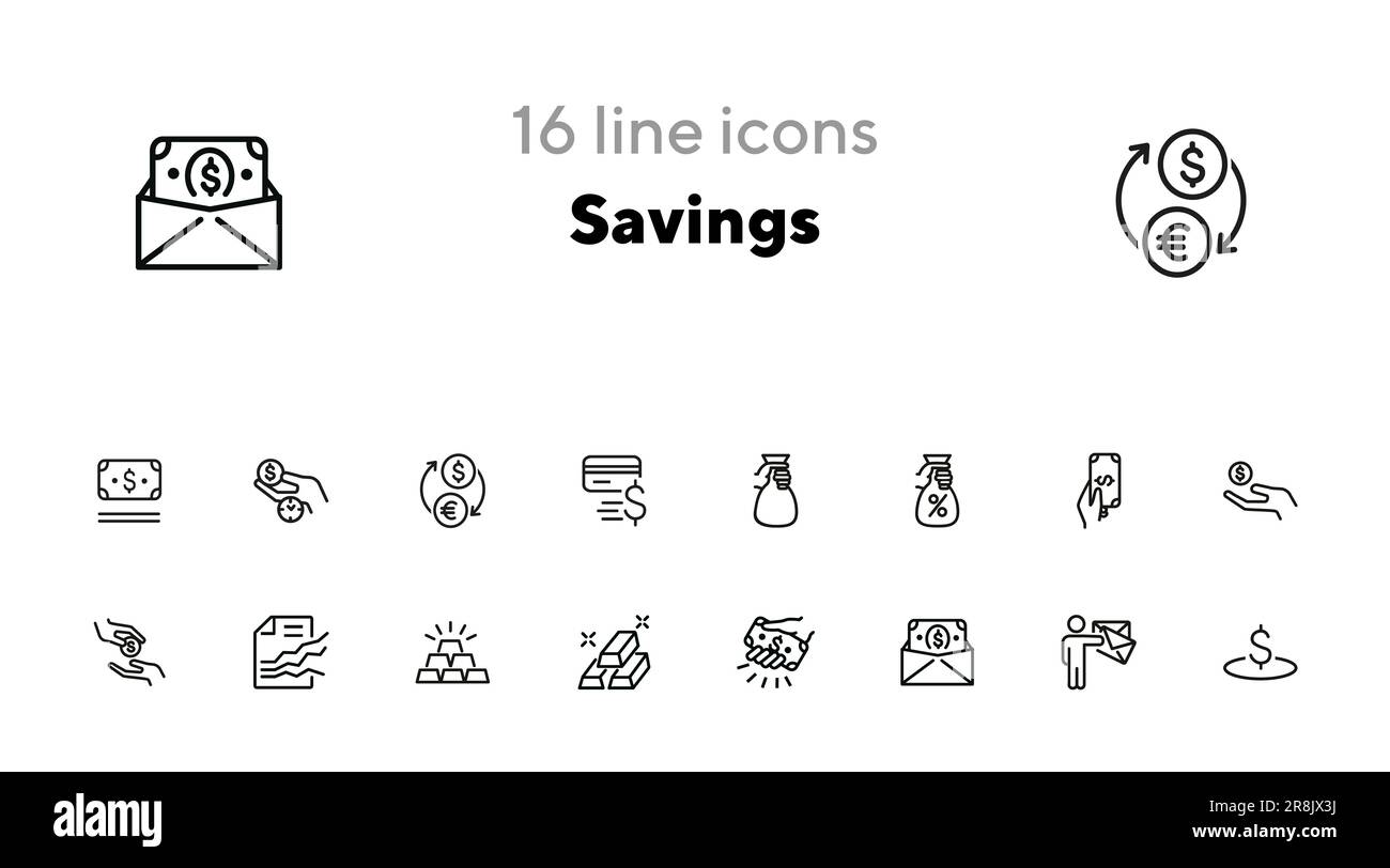 Savings concept icon linear Cut Out Stock Images & Pictures - Alamy