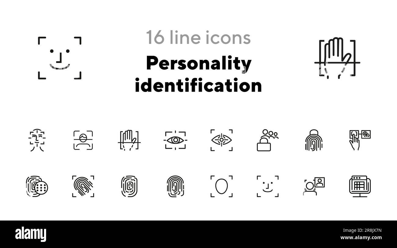 Personality identification line icon set Stock Vector Image & Art - Alamy