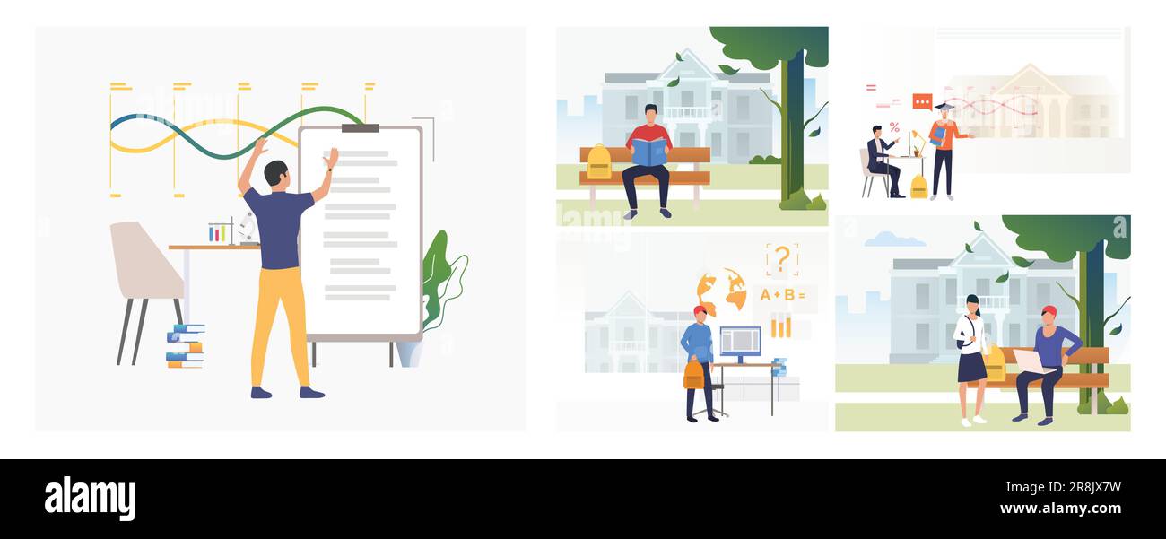 Set of people studying at universities Stock Vector Image & Art - Alamy