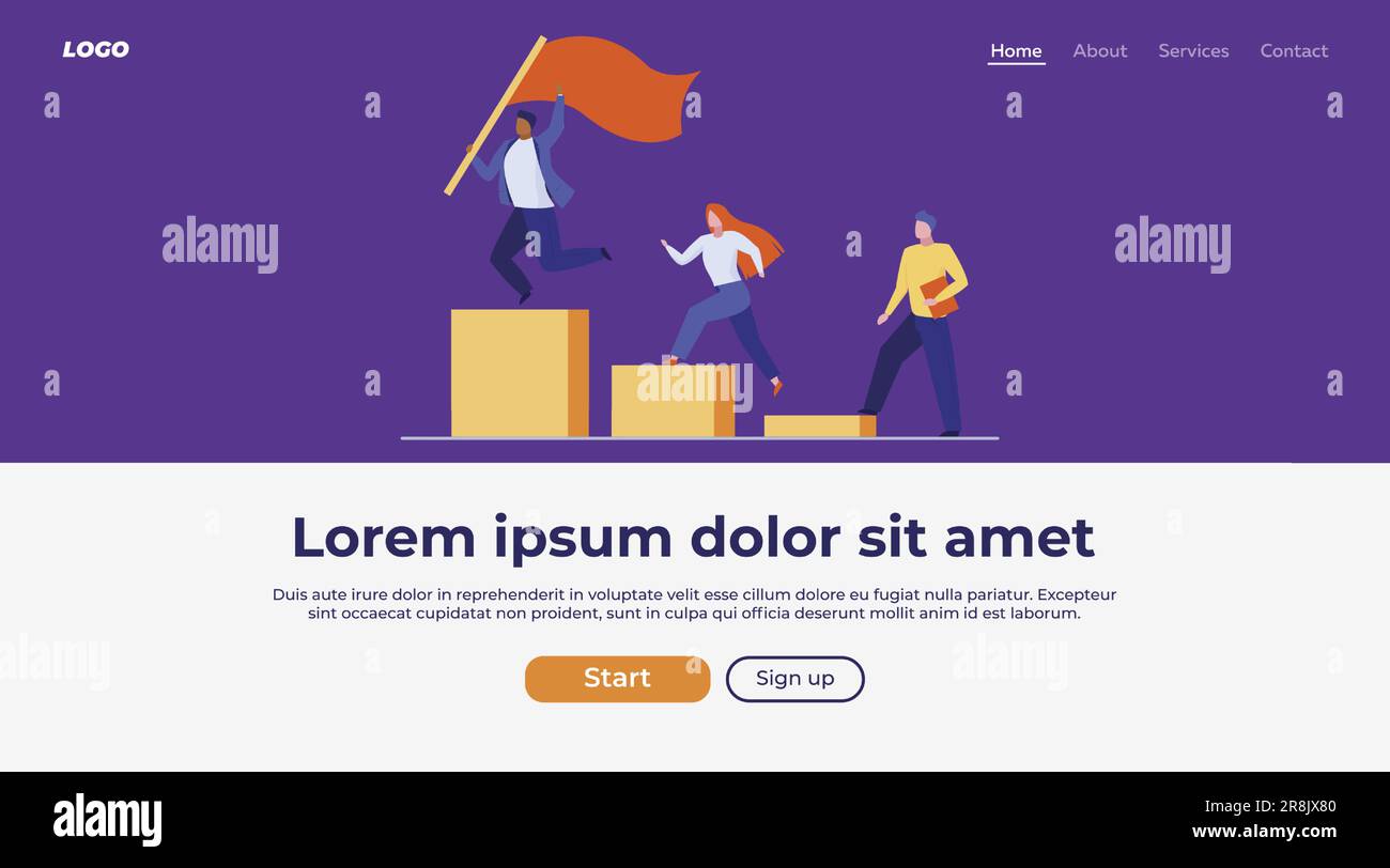 Business rivals walking upstairs on podium Stock Vector Image & Art - Alamy