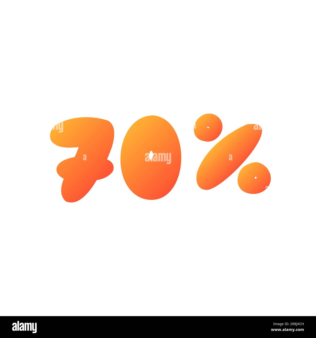 70 percent off orange discount logo special offer lettering. Vector ...