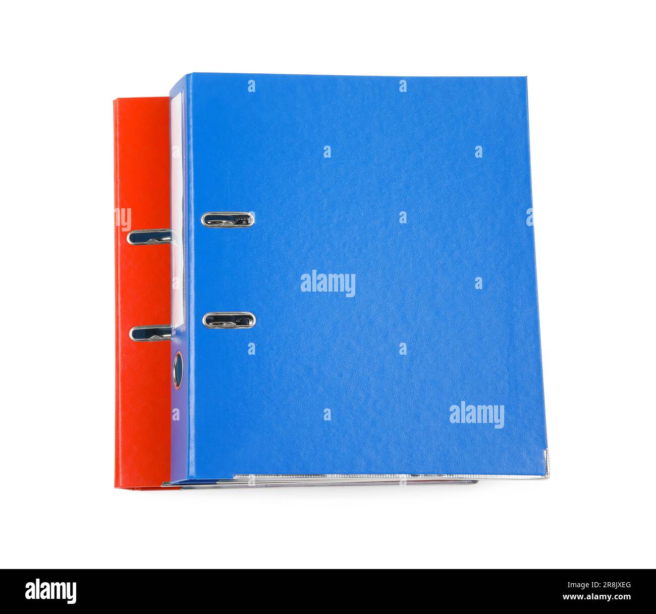 Two office folders isolated on white, top view Stock Photo - Alamy