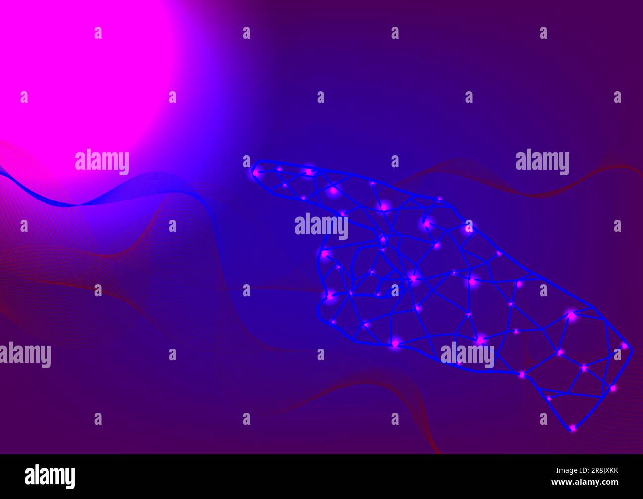 Bright magic hand cyberspace internet online communication abstract ...