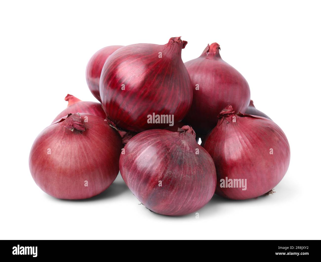 Many fresh red onions on white background Stock Photo - Alamy