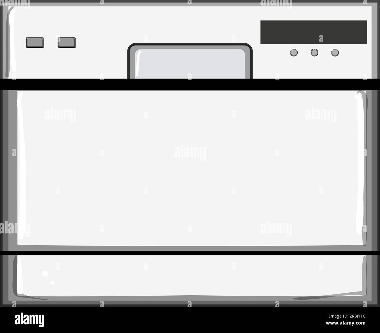 open dishwasher kitchen cartoon vector illustration Stock Vector Image ...