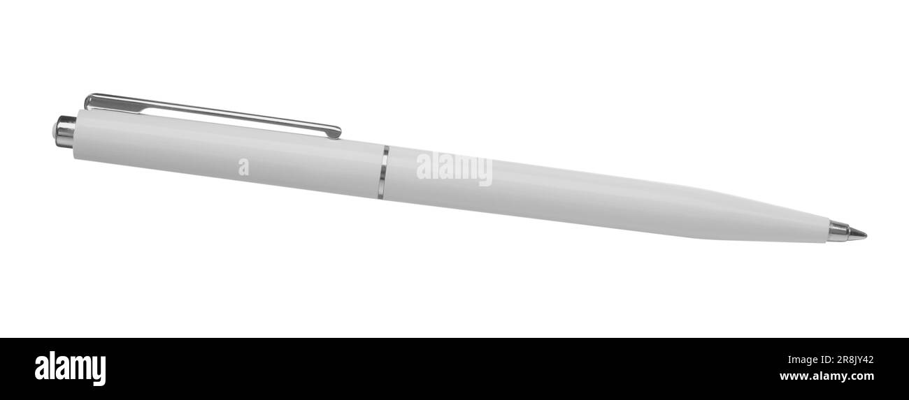 New stylish ballpoint pen isolated on white Stock Photo - Alamy