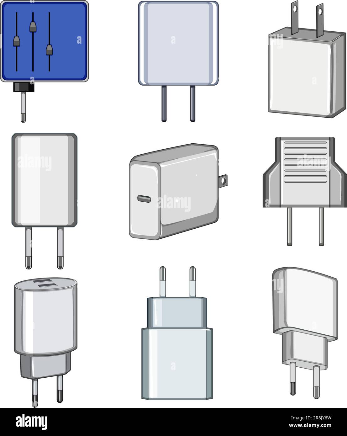 power adapter set cartoon vector illustration Stock Vector Image & Art ...