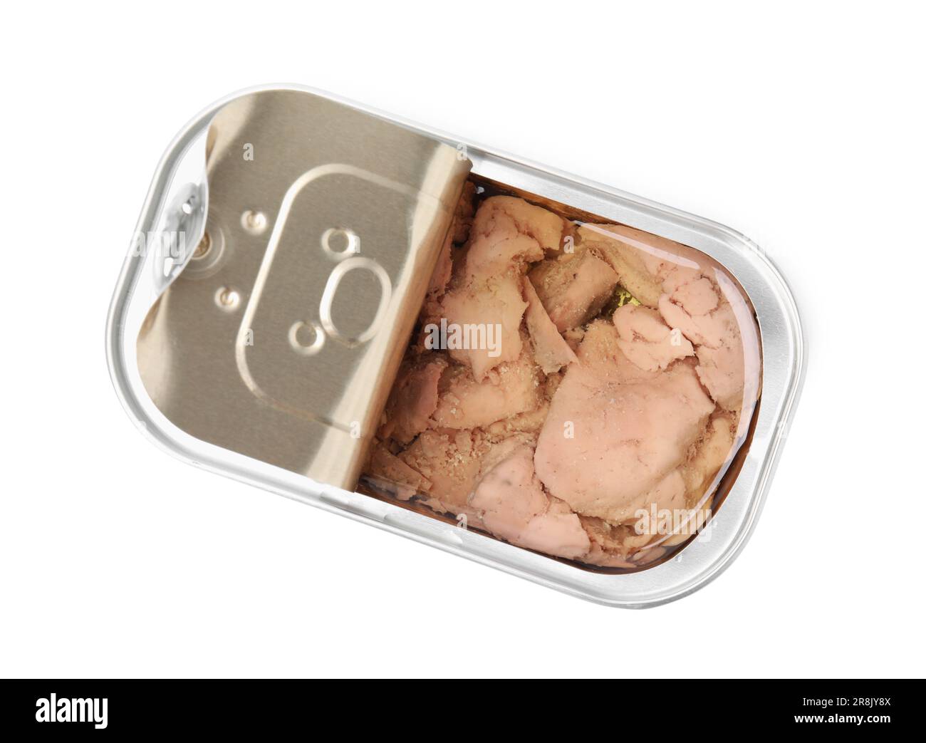 Packaging of canned cod liver isolated on white, top view Stock Photo ...