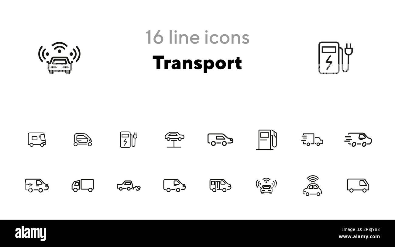 Transport line icon set Stock Vector Image & Art - Alamy