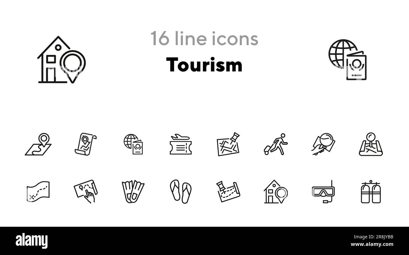 Tourism line icon set Stock Vector Image & Art - Alamy
