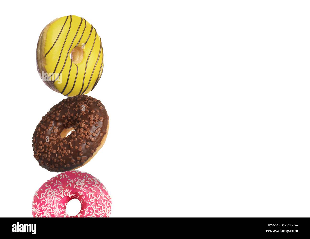 Three donuts sprinkles on white hi-res stock photography and images - Alamy
