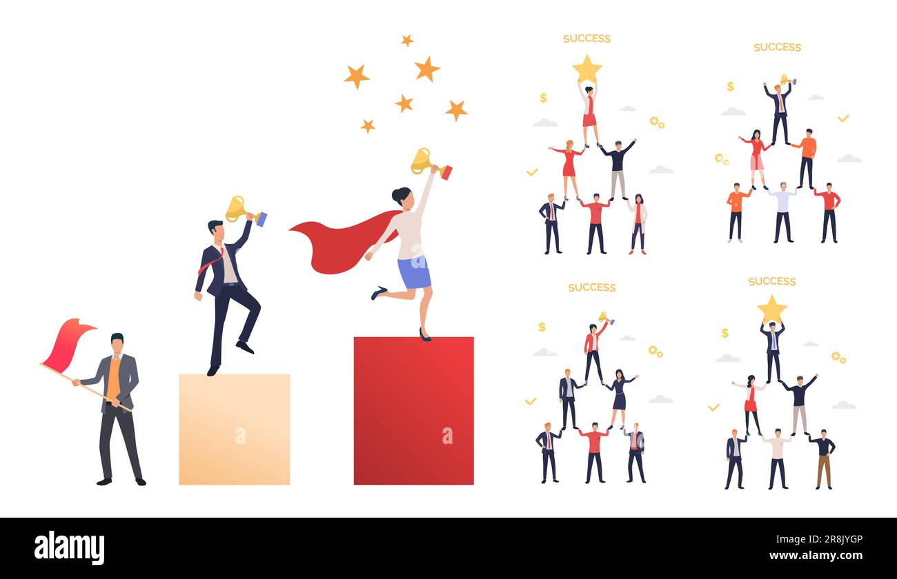 Successful people teamwork pyramid Cut Out Stock Images & Pictures - Alamy