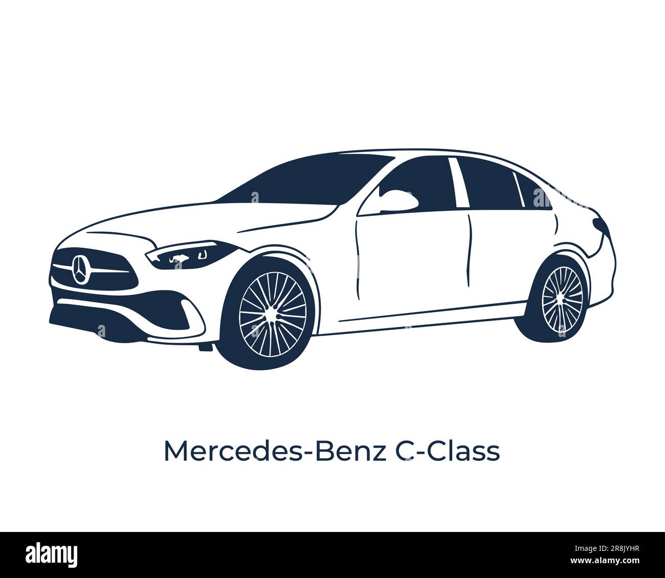 Vector silhouettes, icons of Mercedes brand cars Stock Vector Image ...