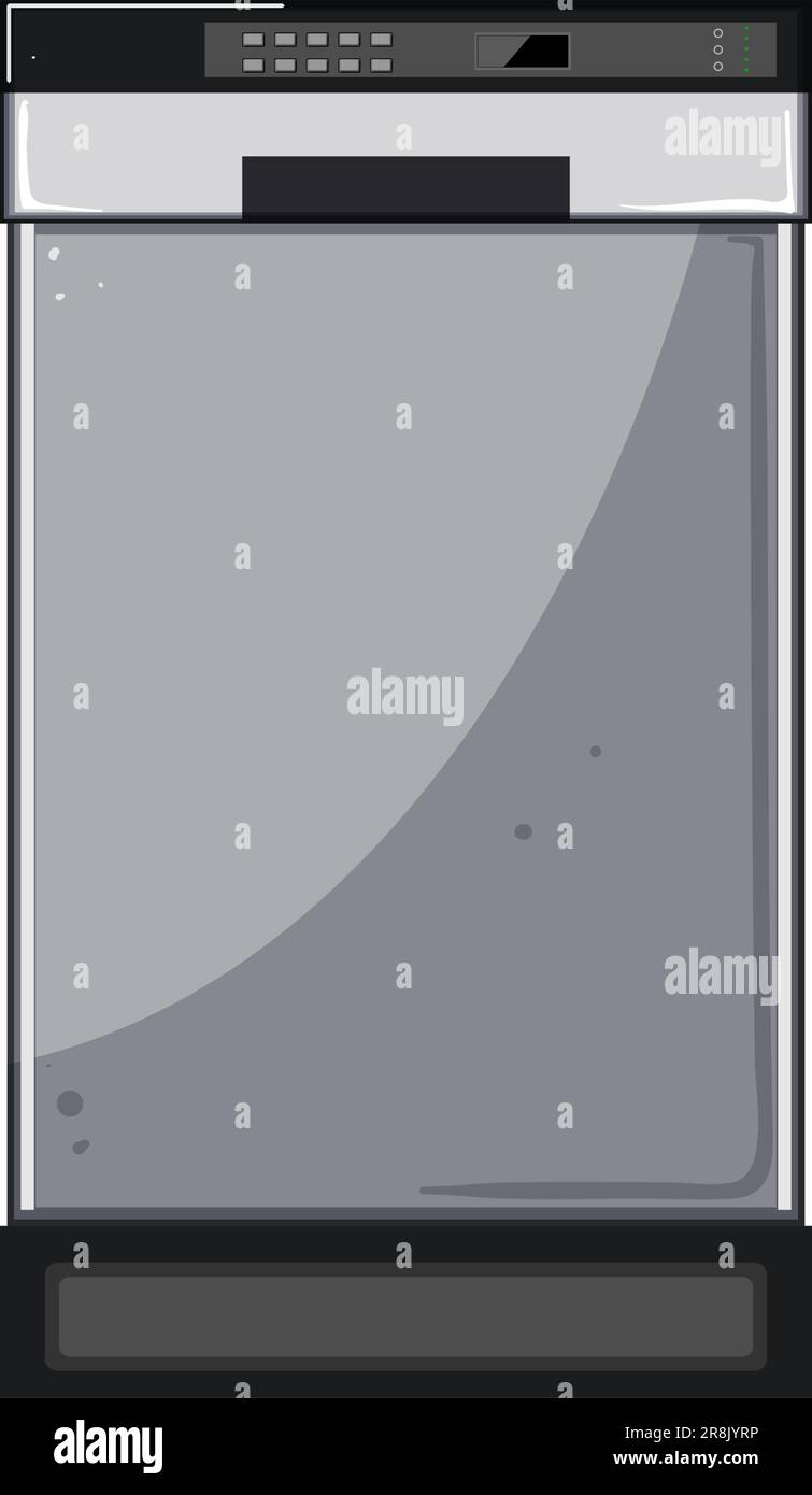 Wash dishwasher kitchen cartoon Stock Vector Images - Alamy