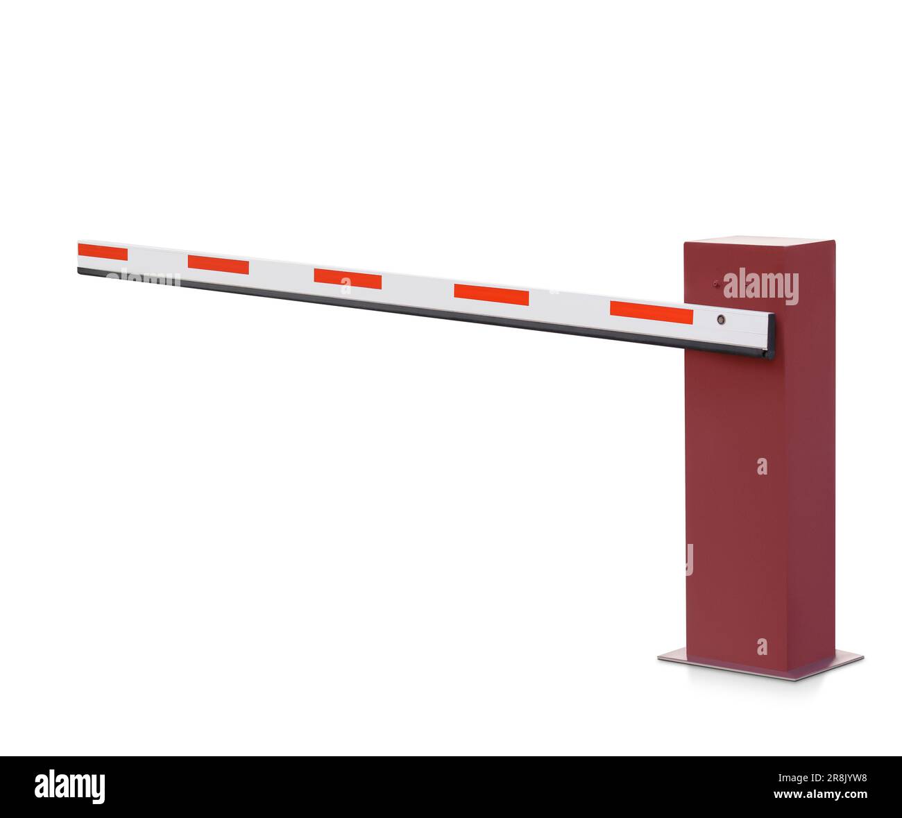 Closed red white boom gate hi-res stock photography and images - Alamy