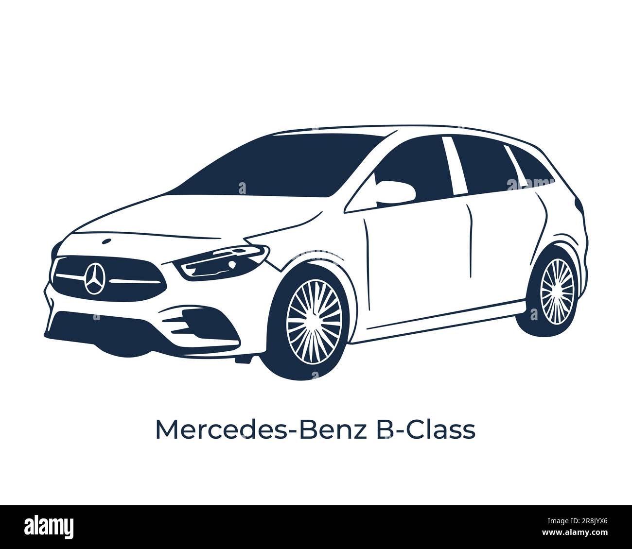 Vector silhouettes, icons of Mercedes brand cars Stock Vector Image ...