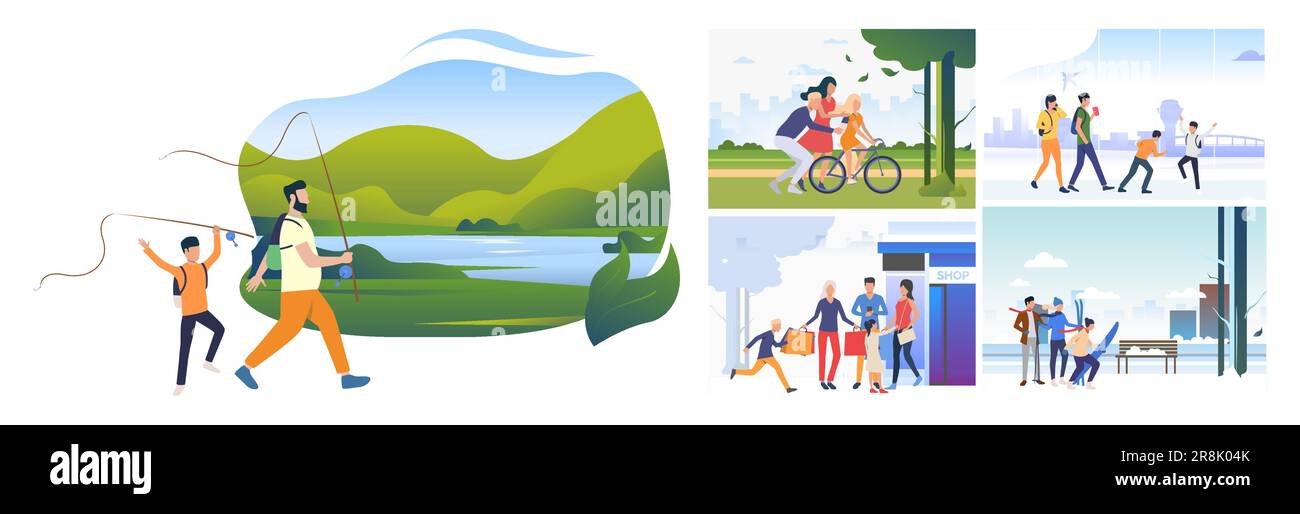 Weekend activities family concept Cut Out Stock Images & Pictures - Alamy