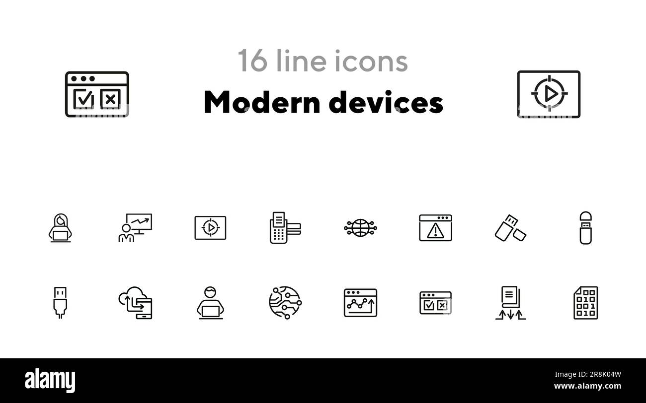 Modern devices icons Stock Vector Image & Art - Alamy