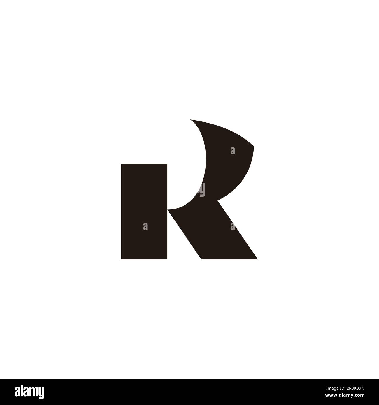 letter r k hair symbol simple geometric logo vector Stock Vector Image ...