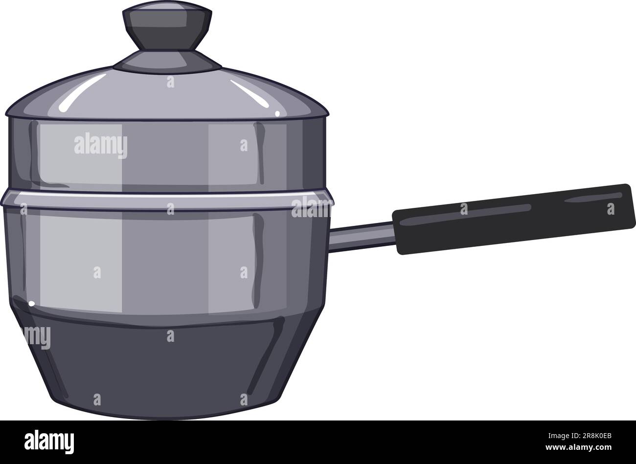 making double boiler pan cartoon vector illustration Stock Vector Image ...
