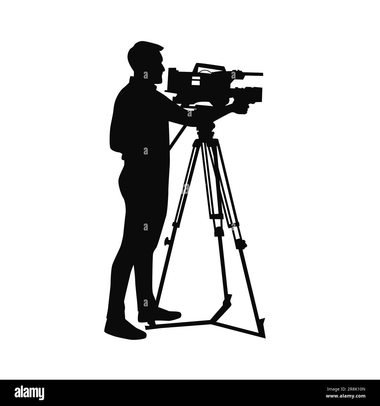 Guy with camera and tripod Black and White Stock Photos & Images - Alamy