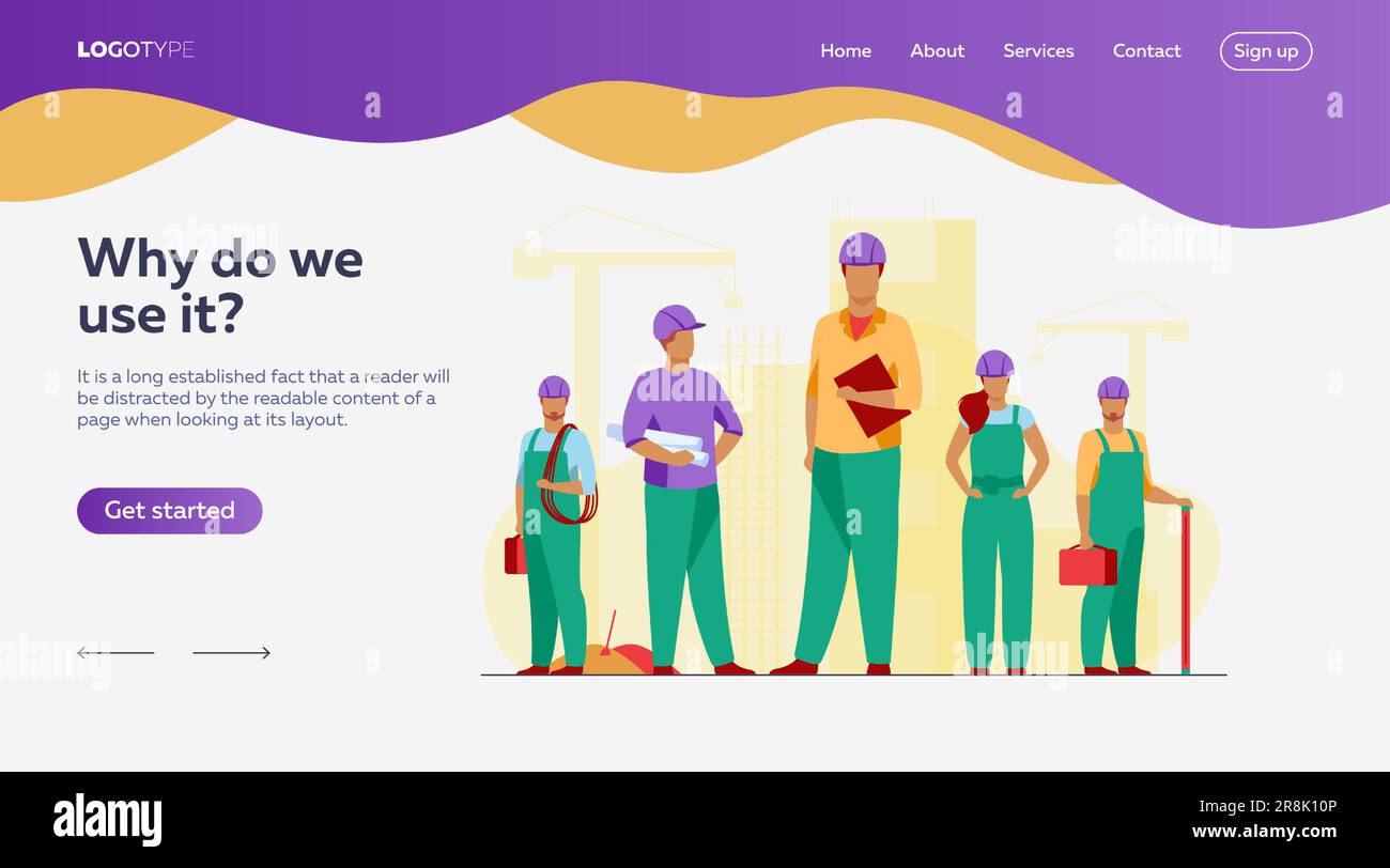 Construction team working on site Stock Vector Image & Art - Alamy