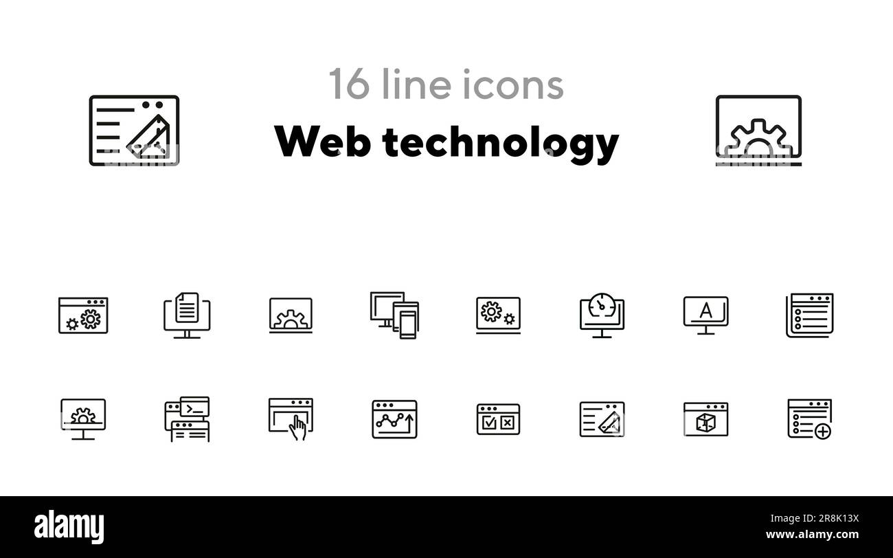 Web technology line icon set Stock Vector Image & Art - Alamy