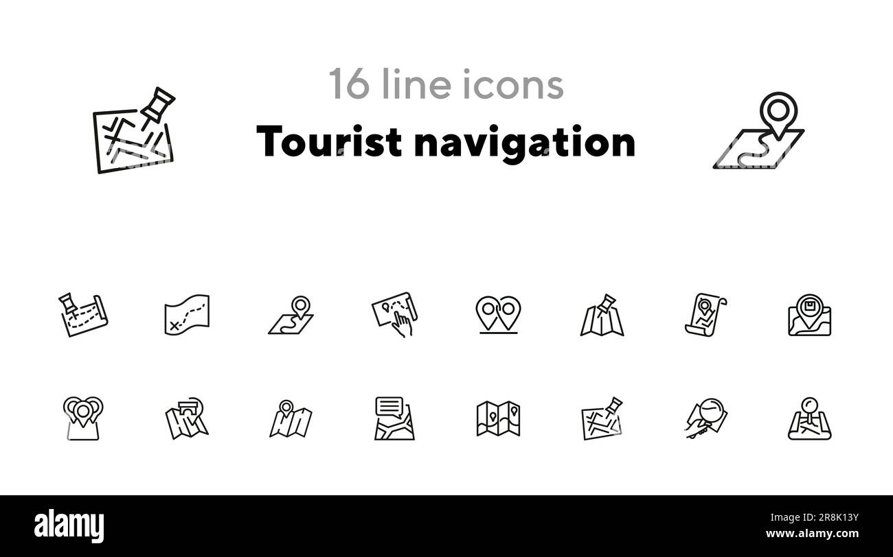 Tourist navigation icon set Stock Vector Image & Art - Alamy
