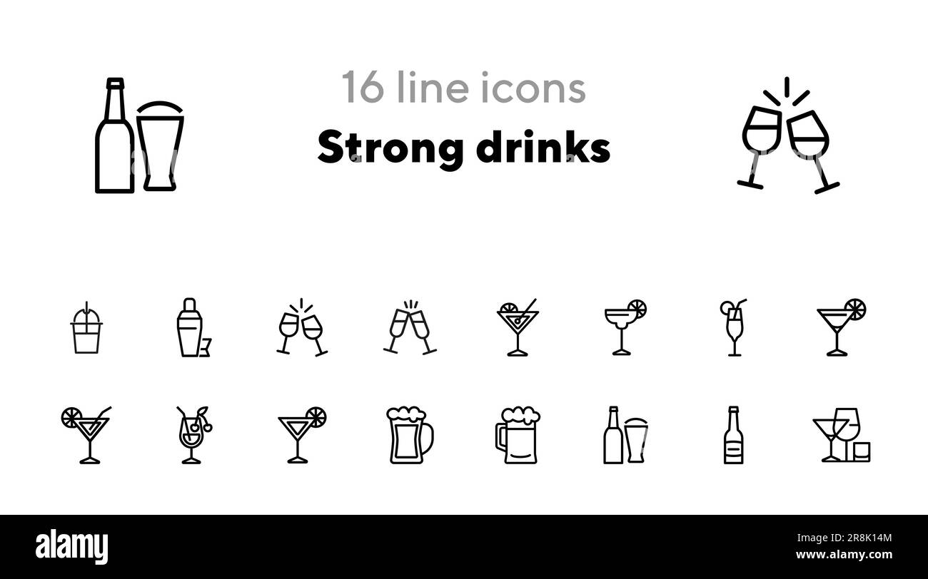 Strong drinks icons Stock Vector Image & Art - Alamy