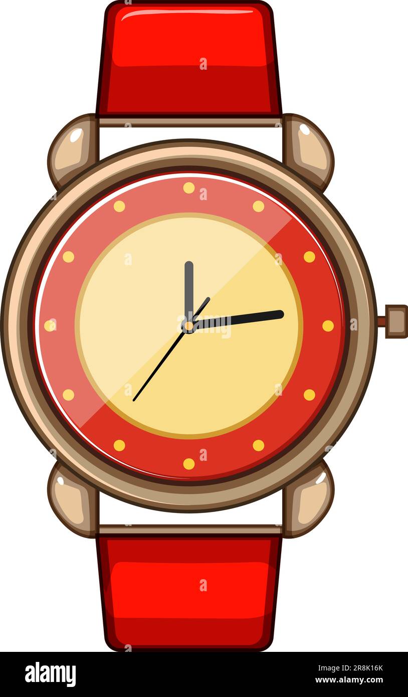 children kid watch time cartoon vector illustration Stock Vector Image ...