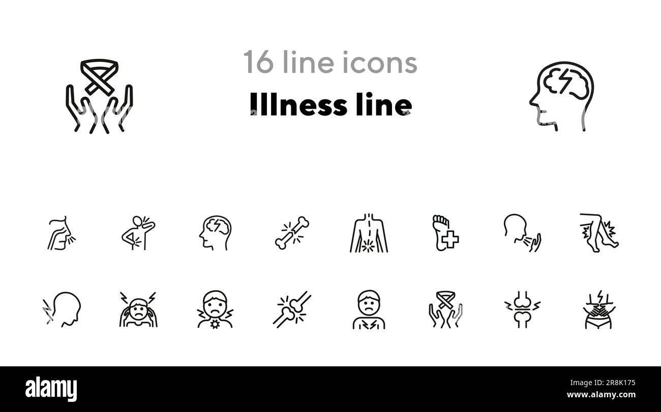 Illness line icons Stock Vector Image & Art - Alamy