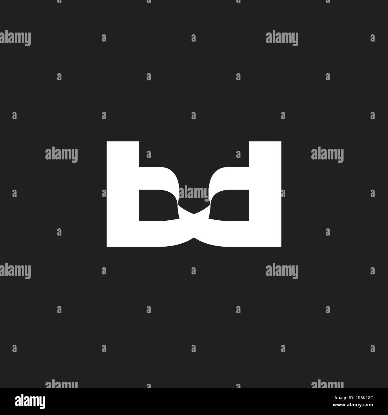 letter bd ribbon curve simple logo vector Stock Vector Image & Art - Alamy