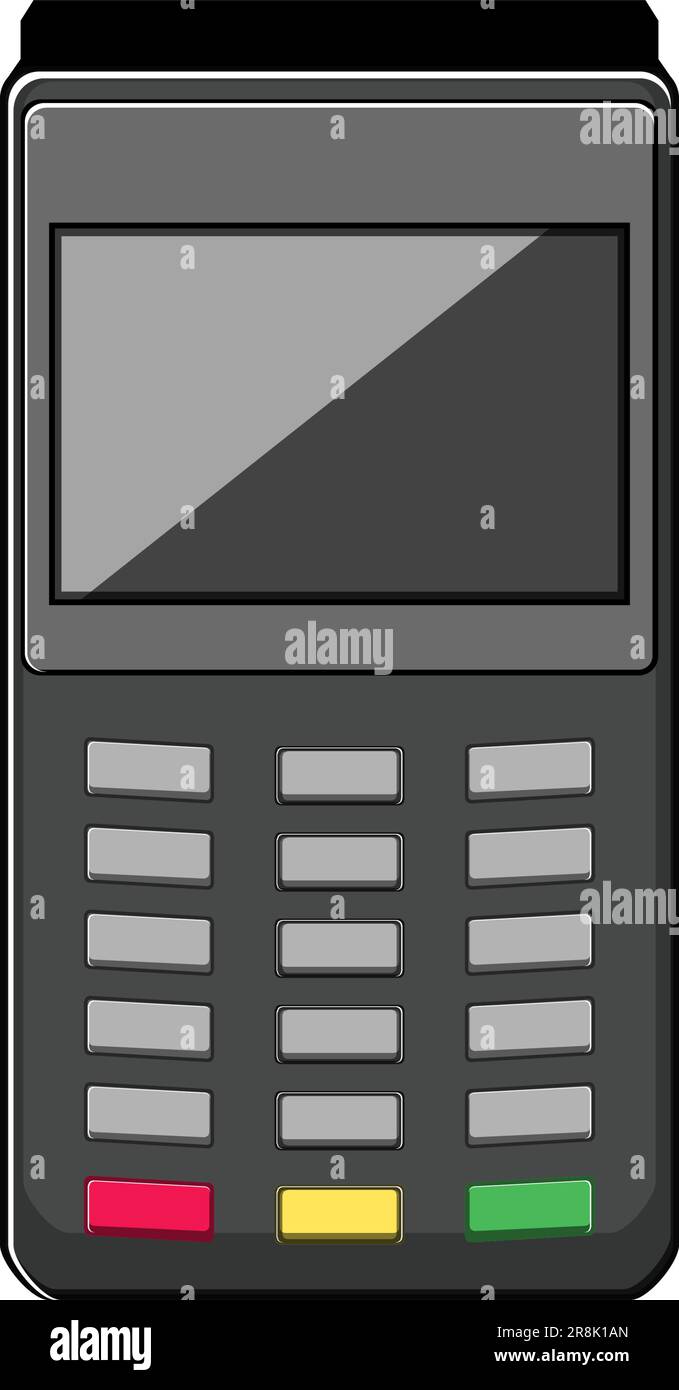 card pos terminal cartoon vector illustration Stock Vector Image & Art ...