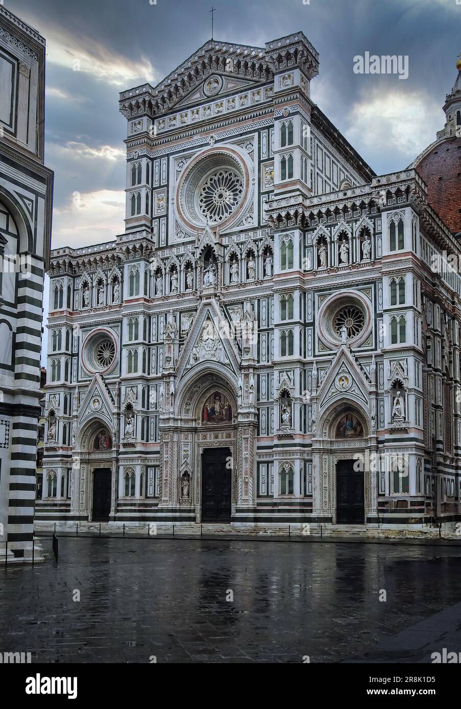 The magnificent facade of Florence's cathedral stands tall and ...