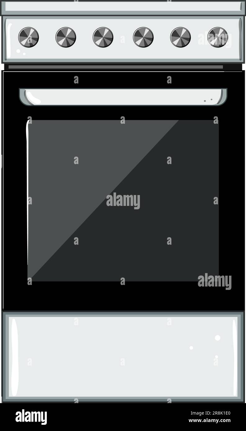 apartment kitchen stove cartoon vector illustration Stock Vector Image ...
