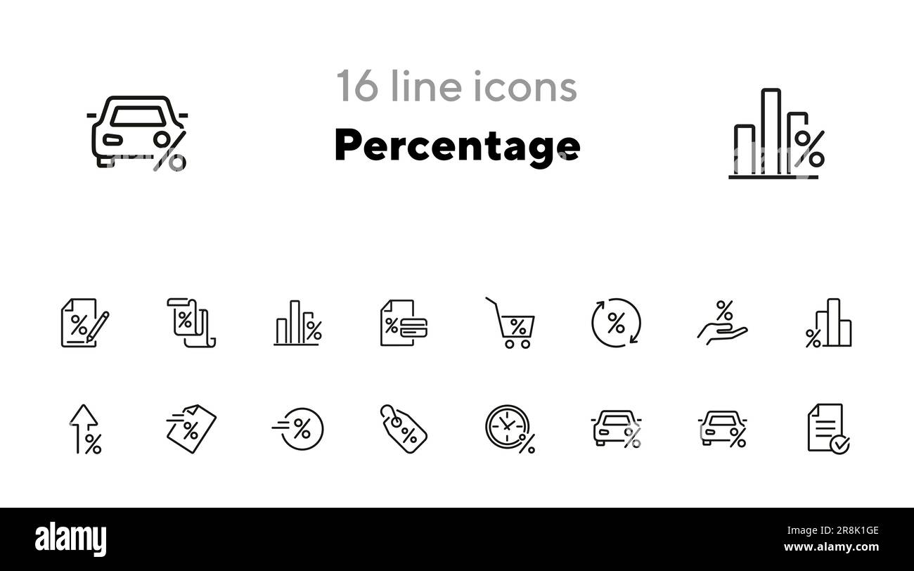 Percentage line icon set Stock Vector Image & Art - Alamy
