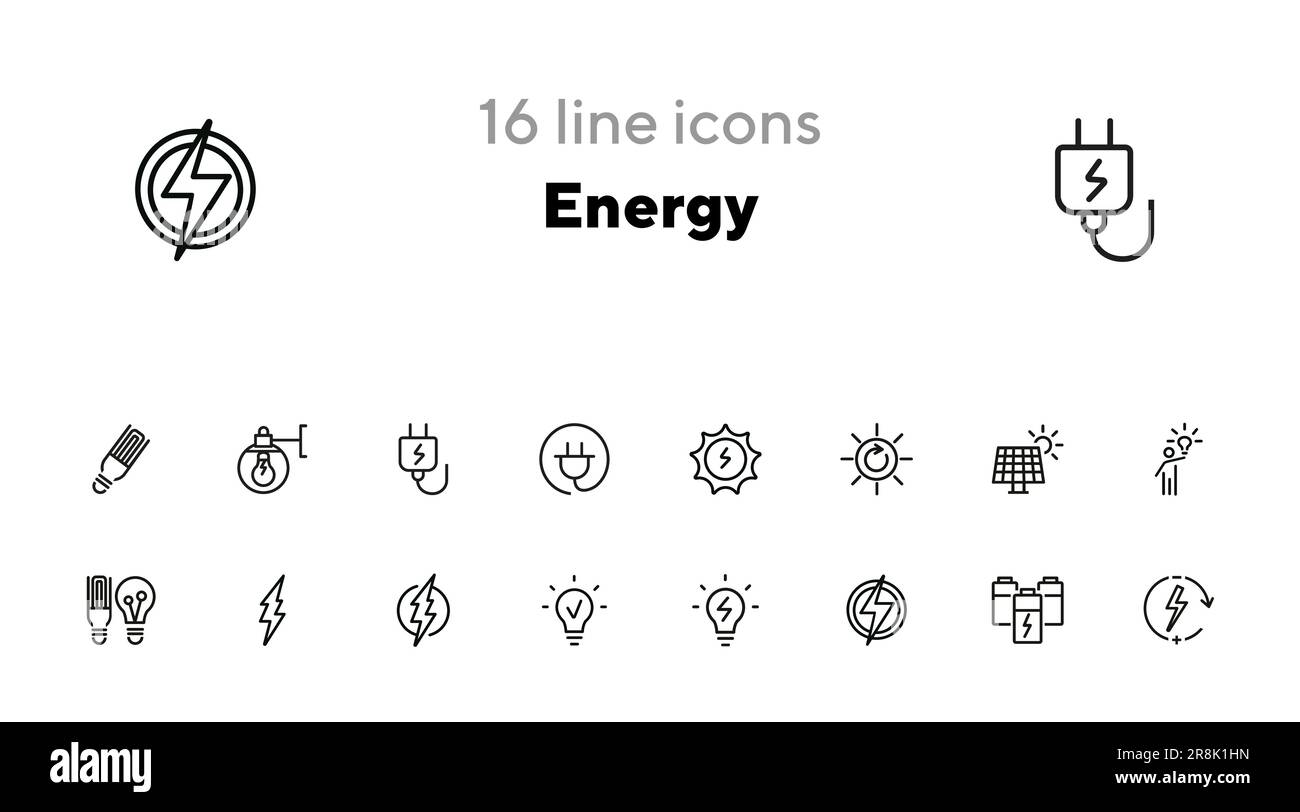 Energy line icon set Stock Vector Image & Art - Alamy