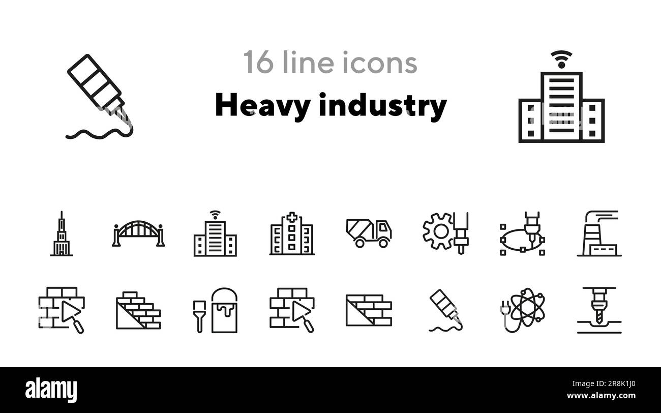 Heavy industry icons Stock Vector Image & Art - Alamy