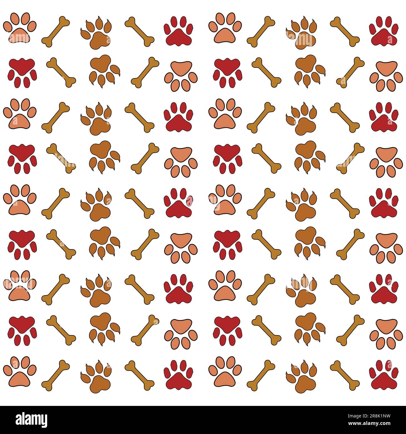 Background with dog paw print and bone Stock Vector Image & Art - Alamy