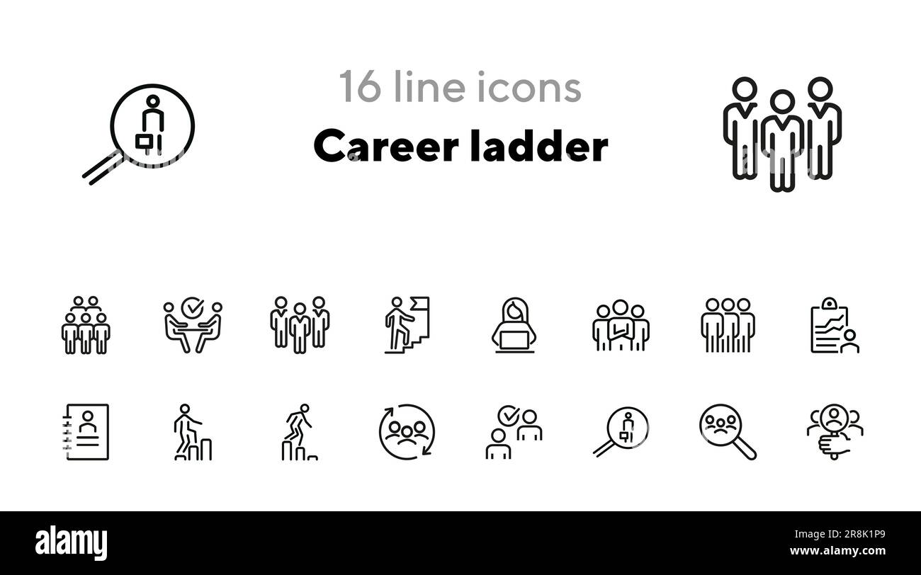 Career ladder line icon set Stock Vector Image & Art - Alamy